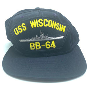 AJD | Accessories | Uss Wisconsin Bb64 Hat Cap Usn Navy Military Vtg ...